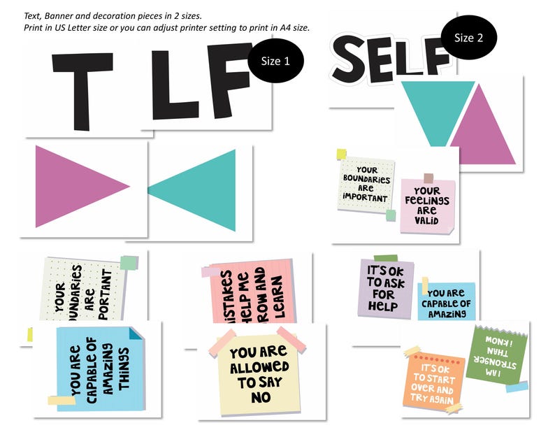 Mental Health Bulletin Board Kits/positive Affirmation Printable/school ...