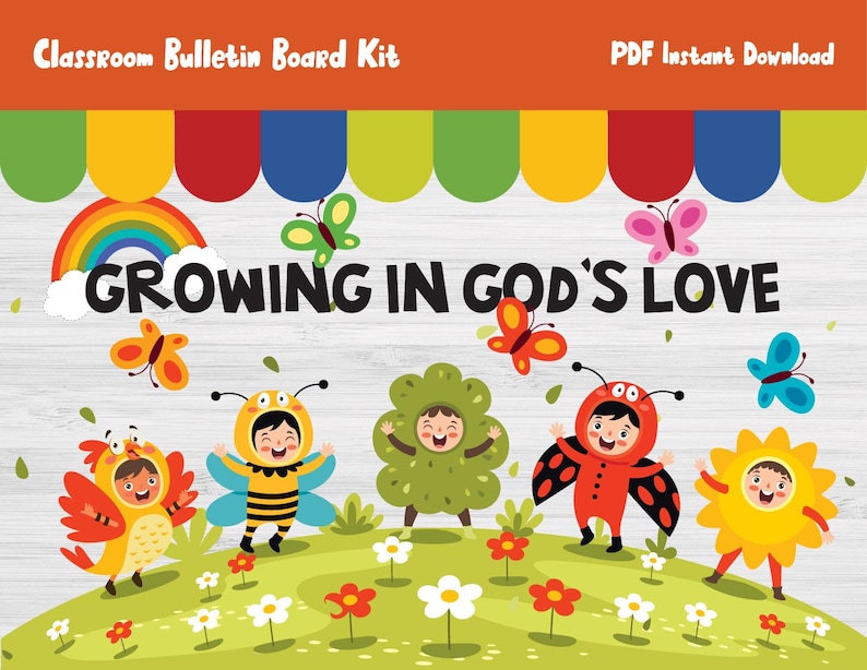 Spring Christian Bulletin Board Kit/church Sunday School Classroom ...