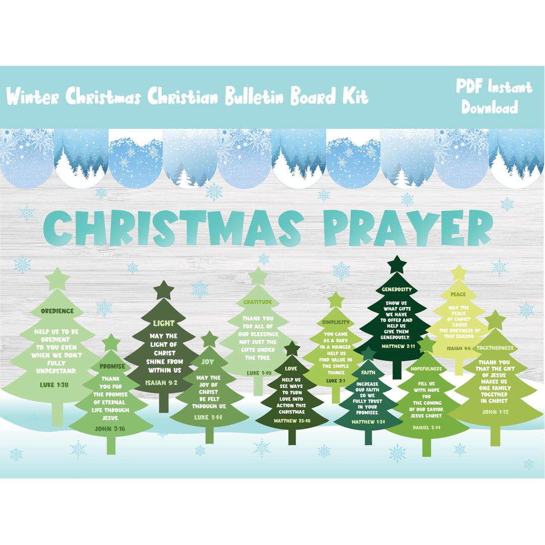 Christian Christmas Bulletin Board Kit/church/winter Classroom Wall ...