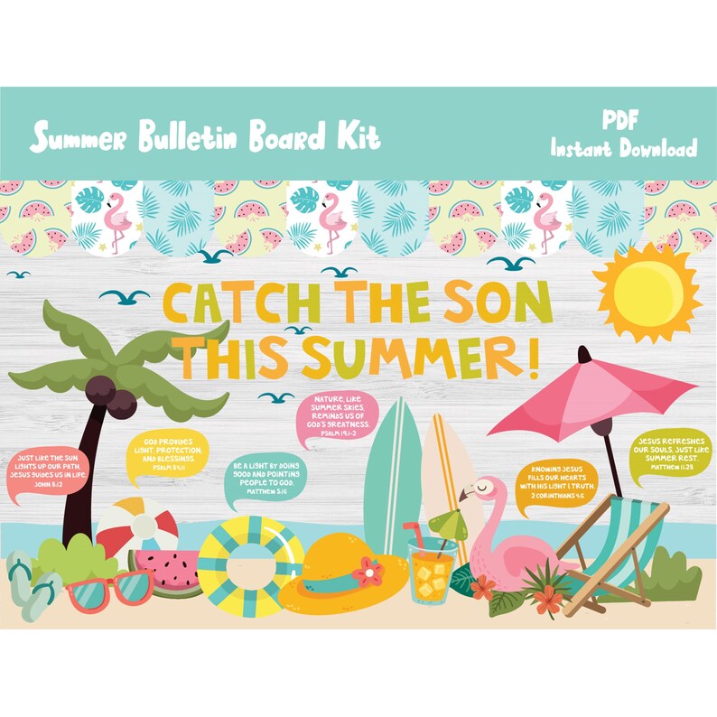 Summer/vbs/june Bulletin Board Kit/church/christian/sunday School ...
