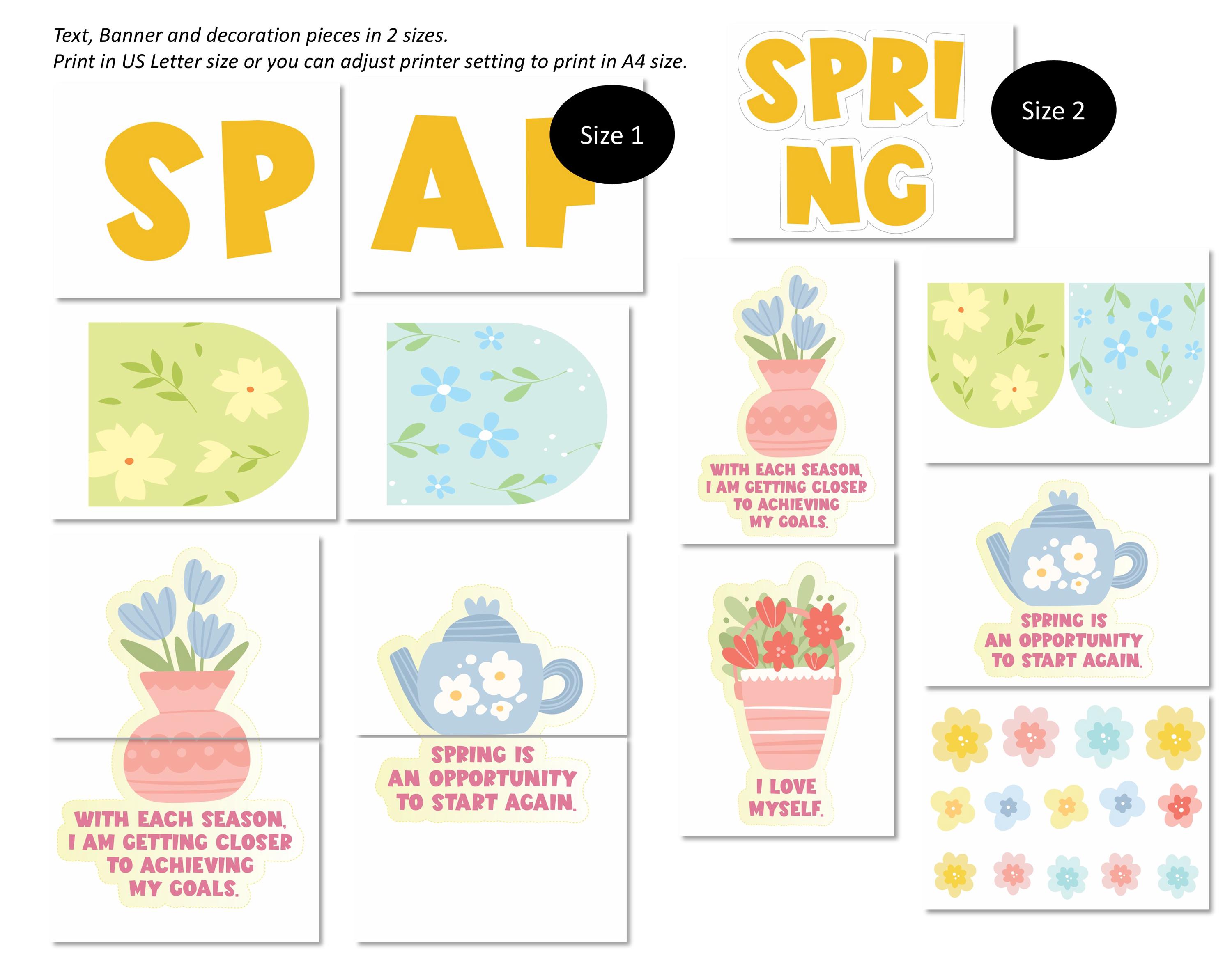 Spring Affirmation Bulletin Board Kit/mental Health Awareness/march ...
