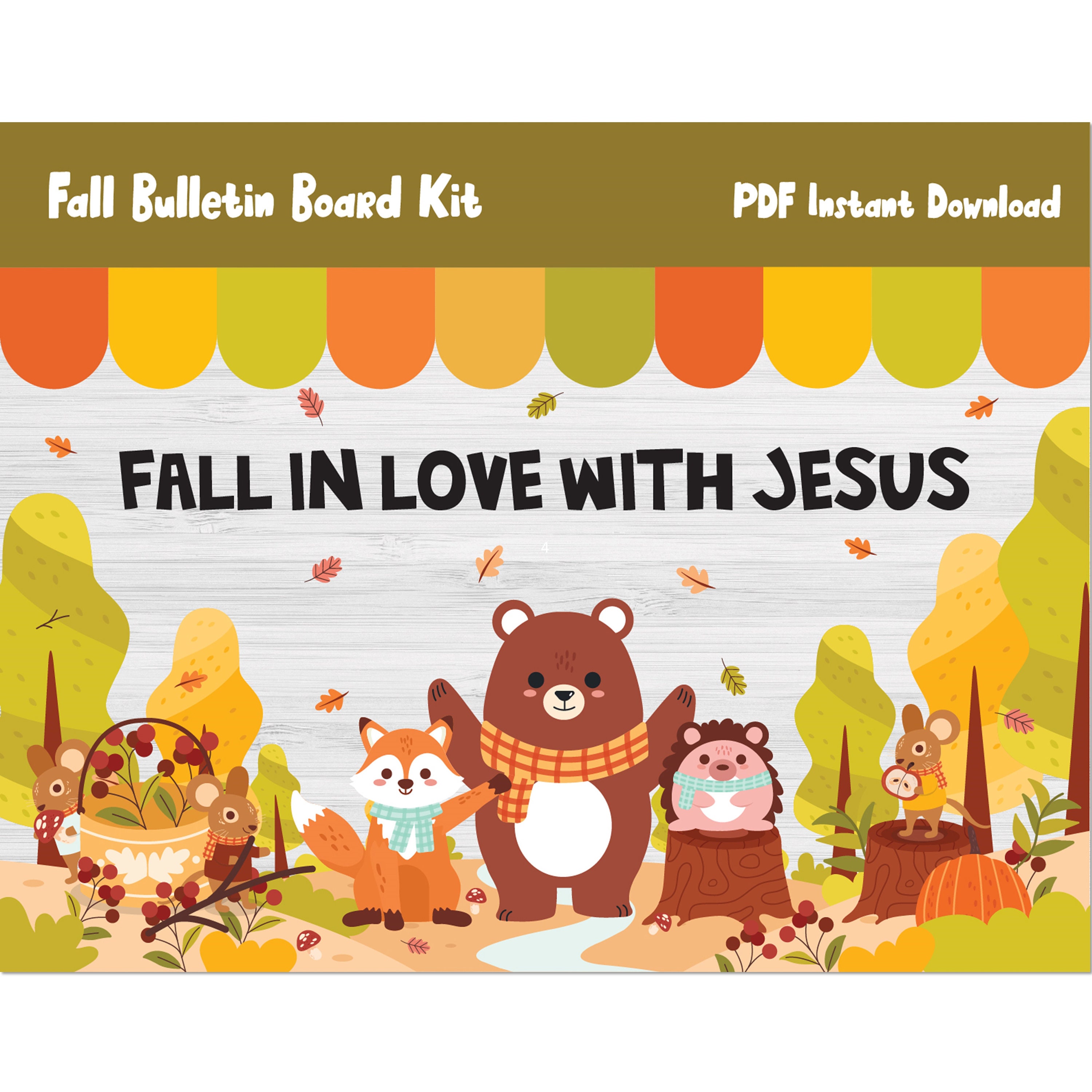 Fall Christian Bulletin Board Kit/sunday School/church Wall Decor ...
