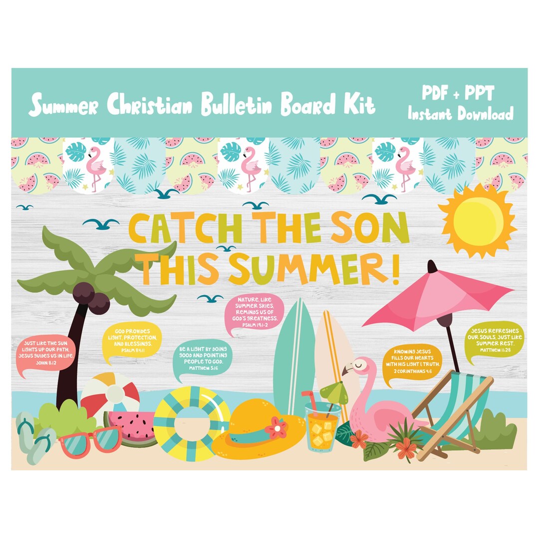 Christian Summer/vbs/june Bulletin Board Kit/church/sunday School ...
