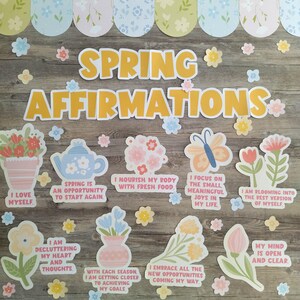 Spring Affirmation Bulletin Board Kit/mental Health Awareness/march ...
