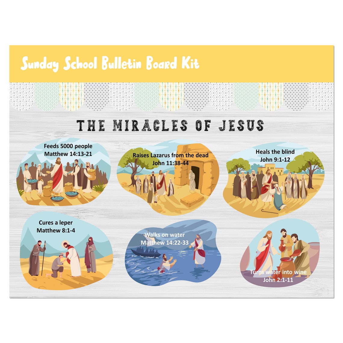 Miracles of Jesus/christian Bulletin Board Kit/bible - Etsy