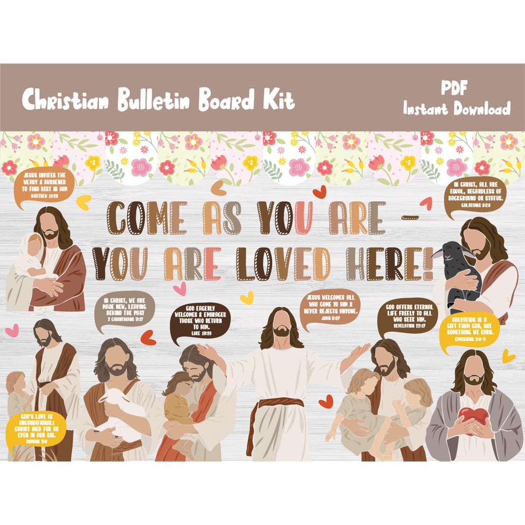 Church Christian Bulletin Board Kit/bible Verse Wall Door Decor/sunday ...