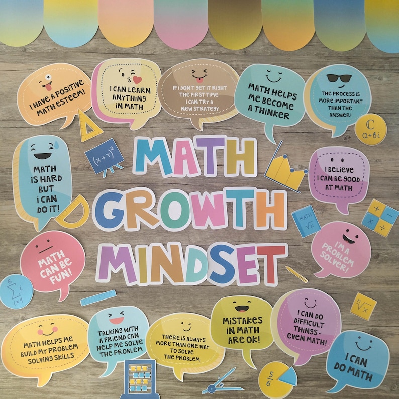 Math Bulletin Board Kit/growth Mindset/ Classroom Decor/wall Door ...