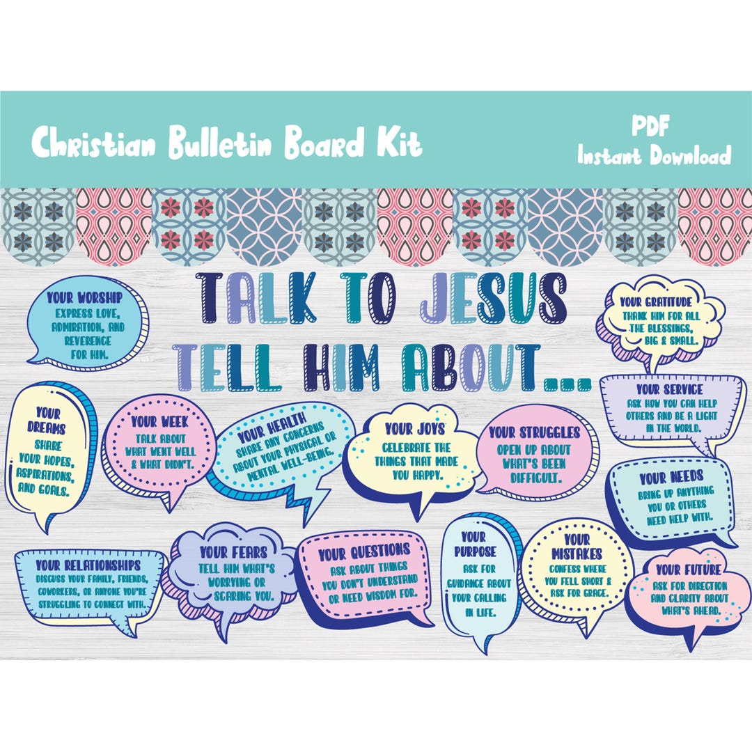 Christian Bulletin Board Kit/church Decoration/sunday School Classroom ...