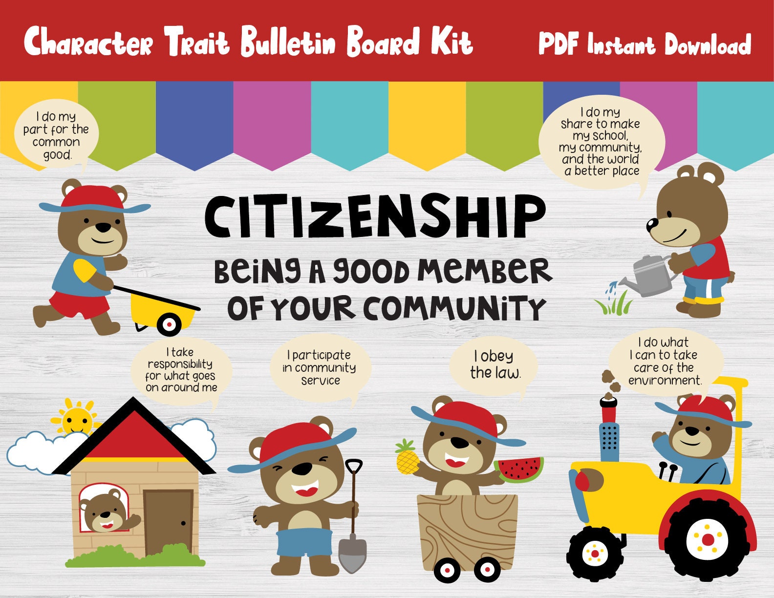 Character Traits Bulletin Board Kit/preschool Classroom Decor ...
