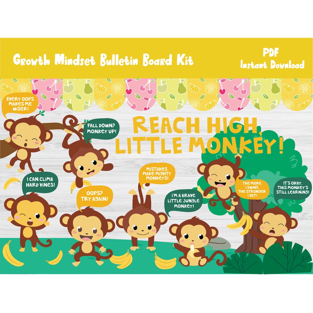 Growth Mindset Back to School Bulletin Board Kit/motivational Classroom ...