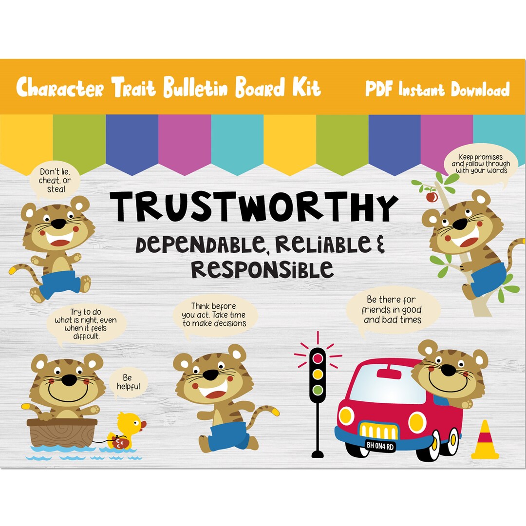 Character Traits Bulletin Board Kit/preschool Classroom Decor ...
