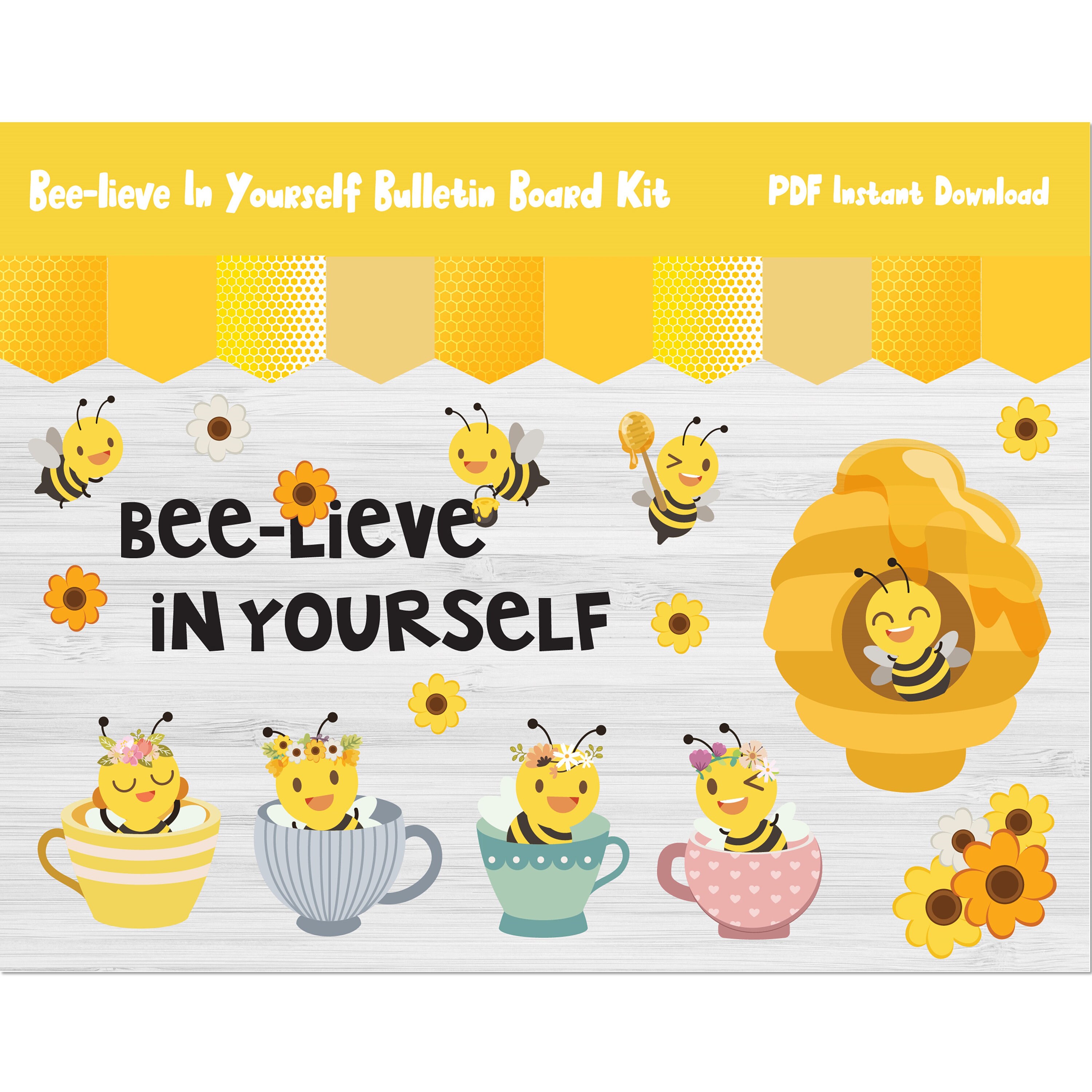 Growth Mindset Bulletin Board Kit/kindergarten Classroom Motivational ...