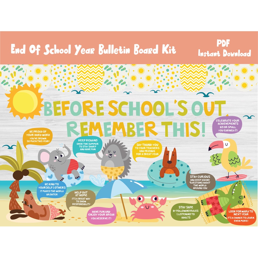 End of School Year Bulletin Board Kit/summer Countdown/graduation ...