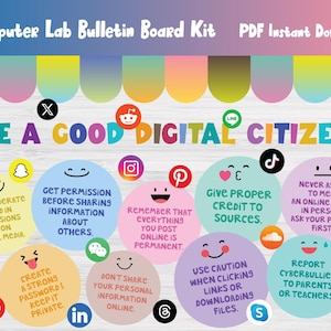 Computer Room Lab Bulletin Board Kit/computer Science Classroom Decor ...