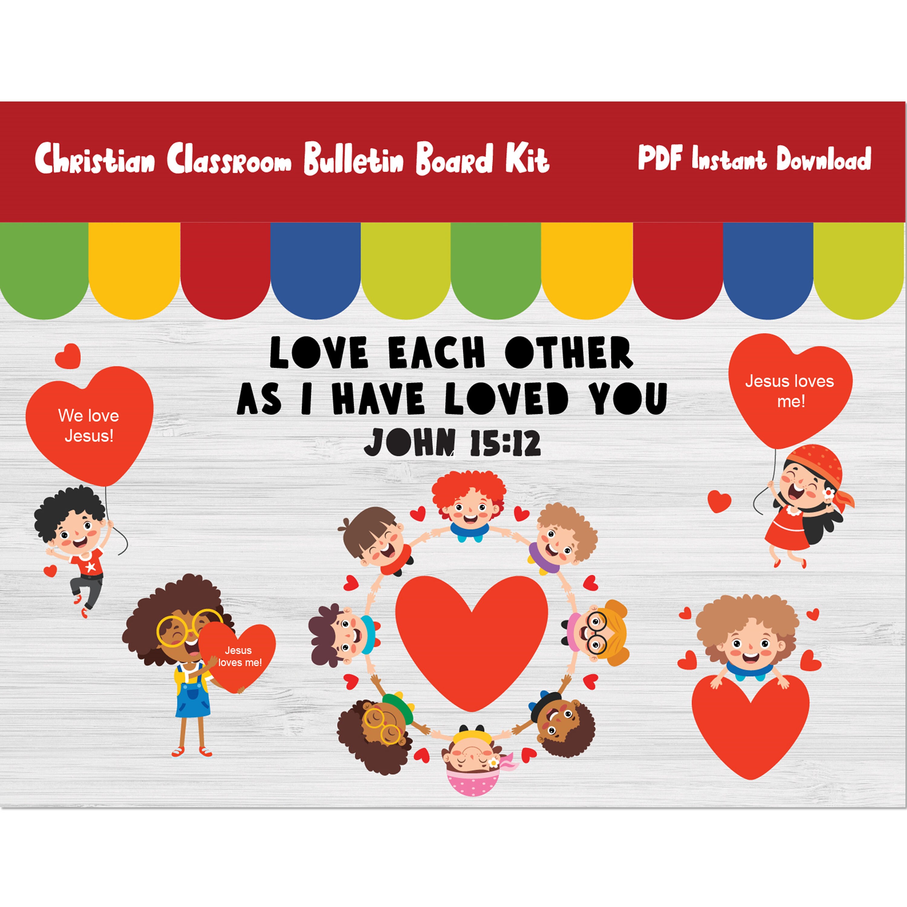 Christian Bulletin Board Kit/bible Verse Classroom Printable/sunday ...