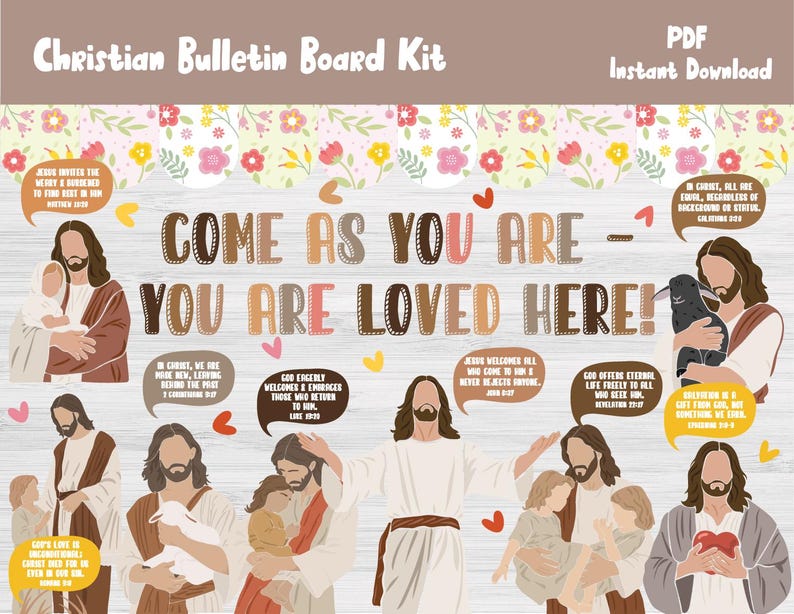 Church Christian Bulletin Board Kit/bible Verse Wall Door Decor/sunday ...