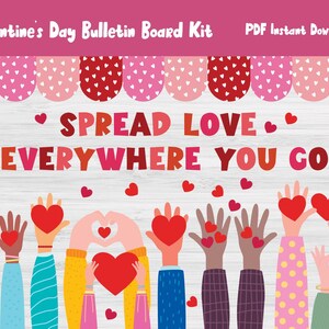 Valentine's Day Bulletin Board Kit/february Classroom Wall Door Decor ...