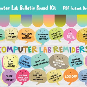 Computer Room Lab Rule Bulletin Board Kit/computer Science Classroom ...