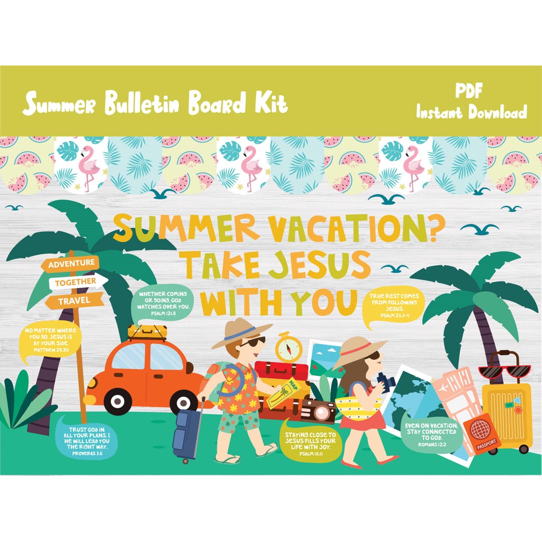 Christian Summer/vbs/june Bulletin Board Kit/church/sunday School ...