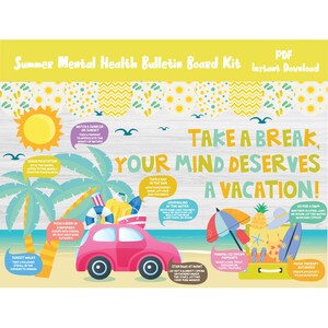 Summer Mental Health Bulletin Board Kit/school Counseling/social Worker ...