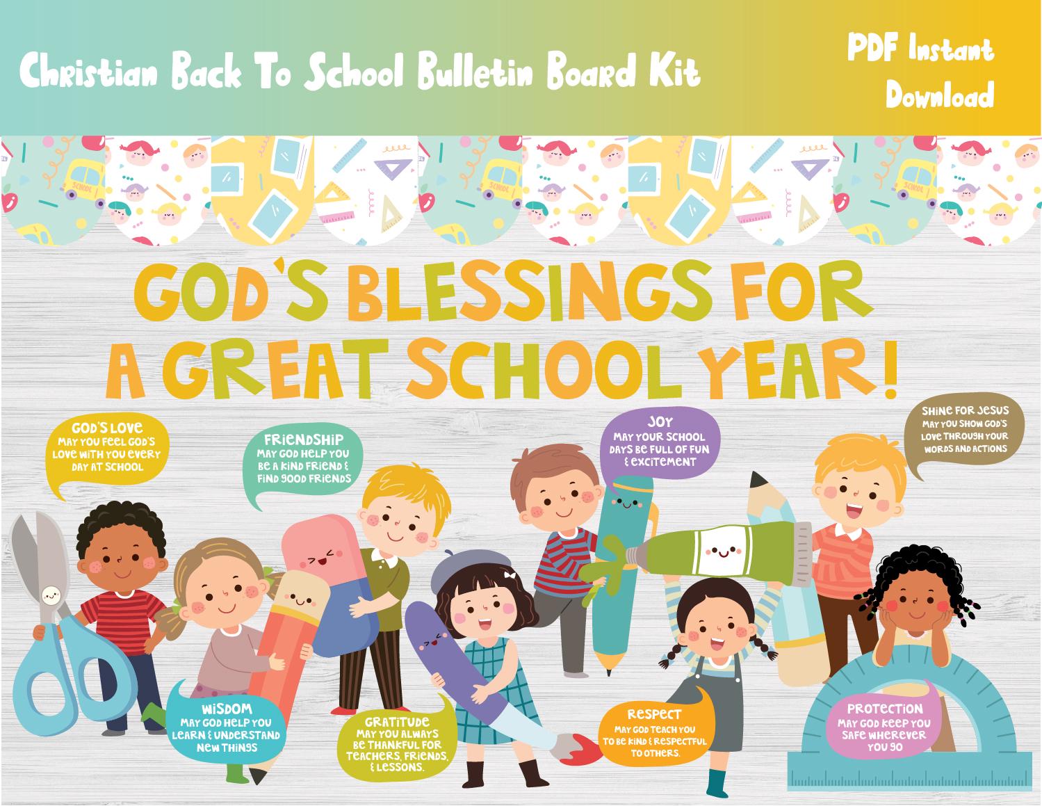 Christian Back to School Bulletin Board Kit/welcome/new School Year ...