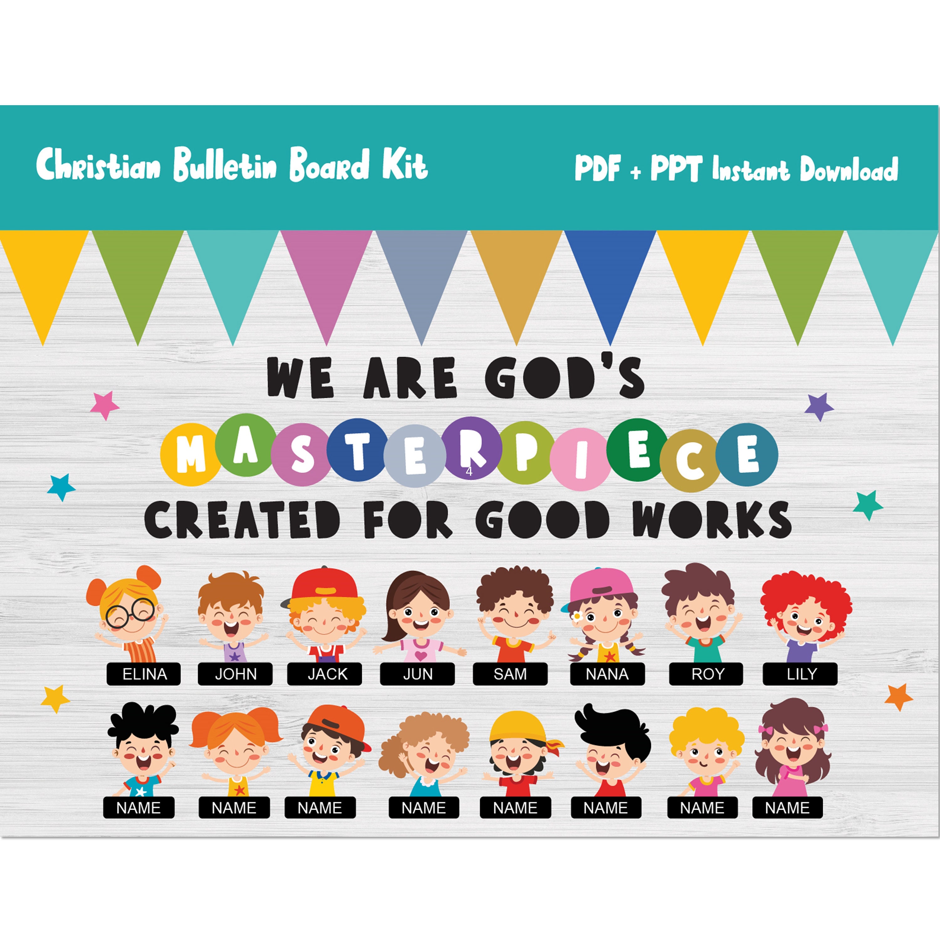 Christian Bulletin Board Kits/sunday School Classroom Printable/church ...