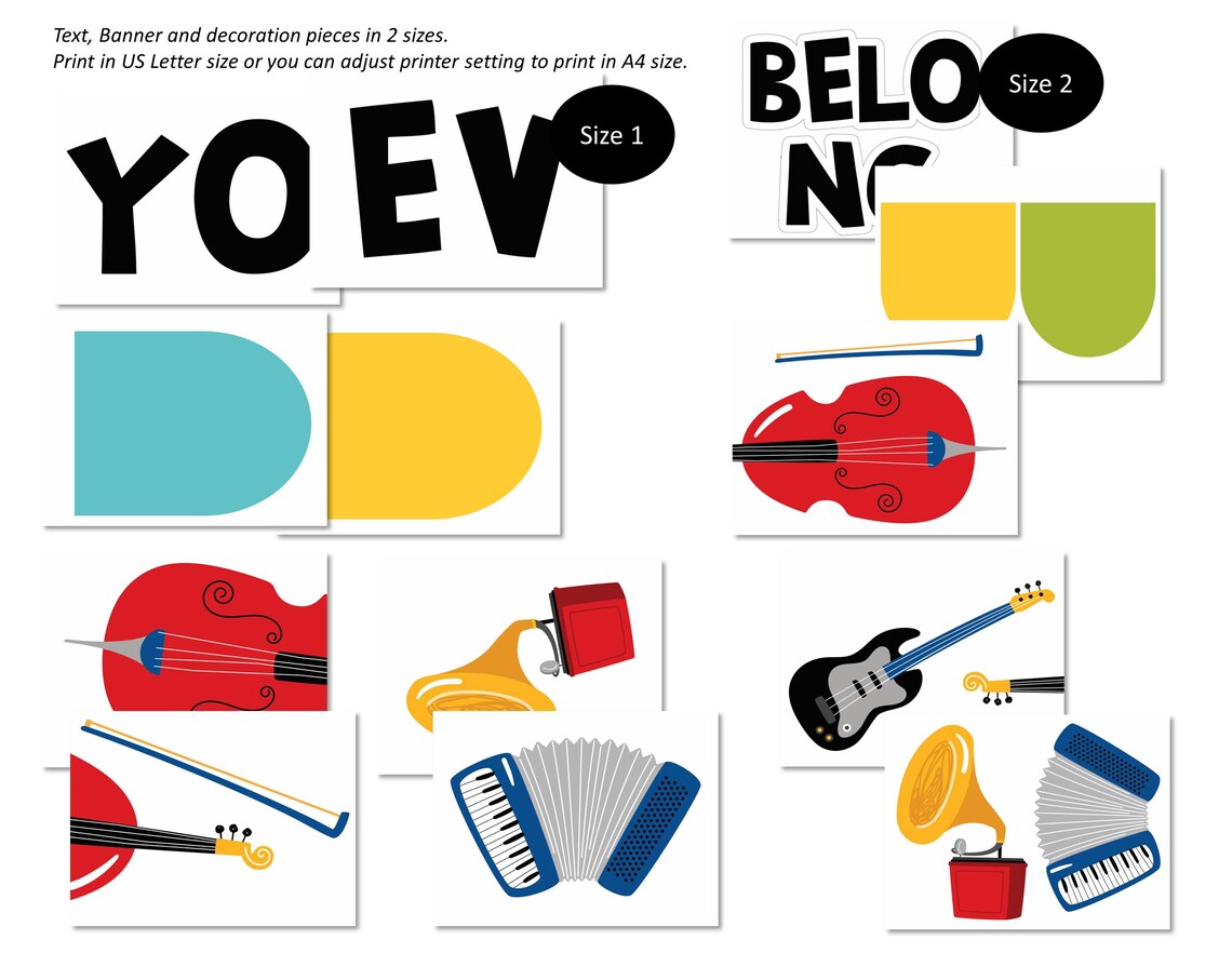 Music Classroom Bulletin Board Kit/music Class Room Decor/wall Door ...