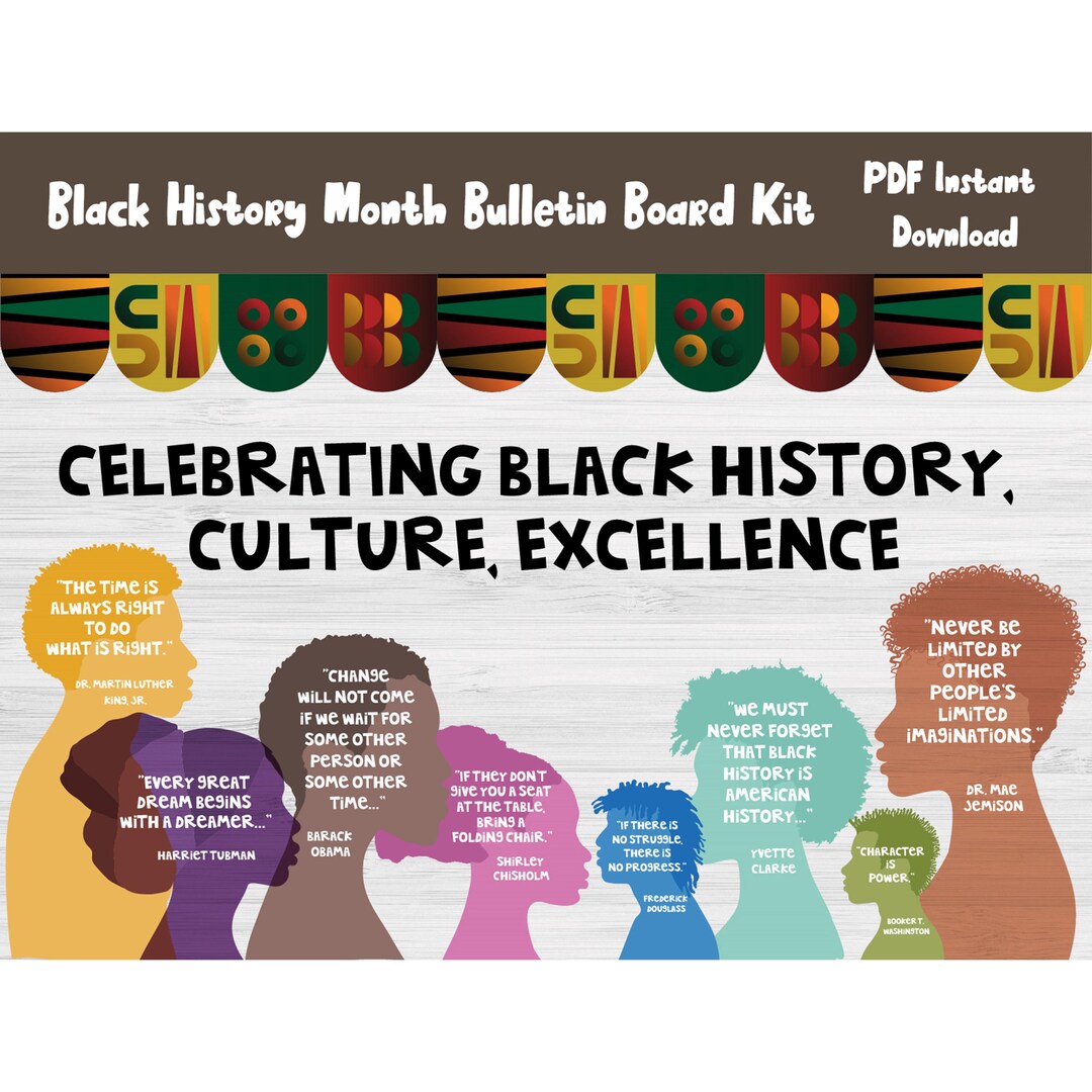 Black History Month Bulletin Board Kit/february Classroom Wall Decor ...