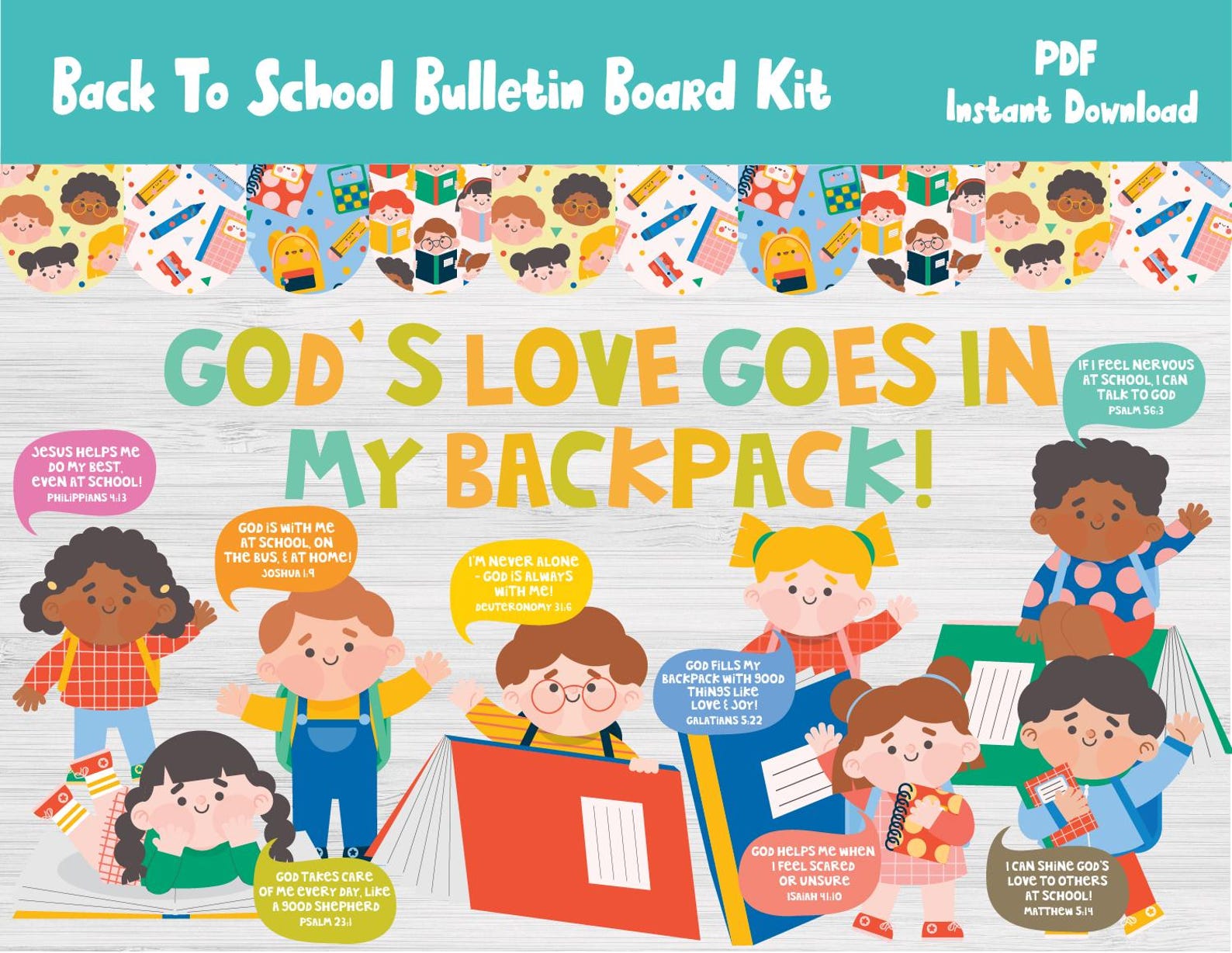 Christian Back to School Bulletin Board Kit/welcome/new School Year ...