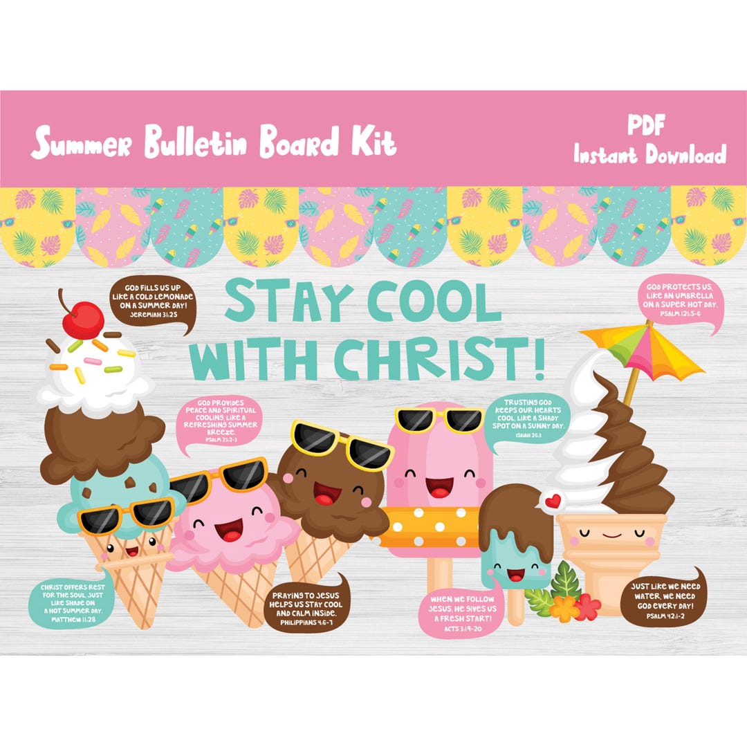 Summer VBS Church Bulletin Board Kit/june/christian/sunday School ...