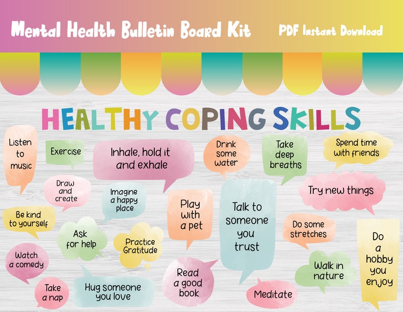 Mental Health Bulletin Board Kit/school Counseling Office Wall Decor ...