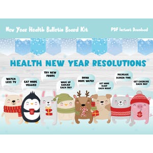 2025 New Year January Bulletin Board Kit/school Health Office/nurse ...