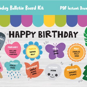 Happy Birthday Bulletin Board Kit/classroom Wall Display/decor ...