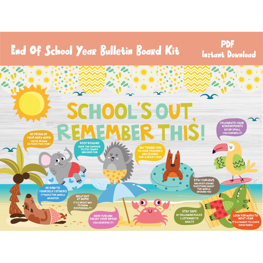 End of the School Year Bulletin Board Kit/summer Countdown/graduation ...