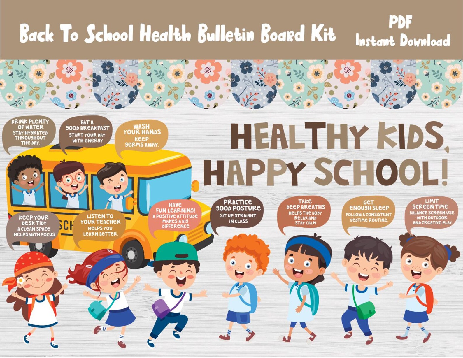 Back to School School Nurse Bulletin Board/health/healthy Habit ...