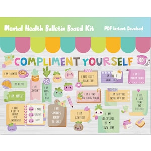 Mental Health Bulletin Board Kit/growth Mindset/positive Affirmation ...