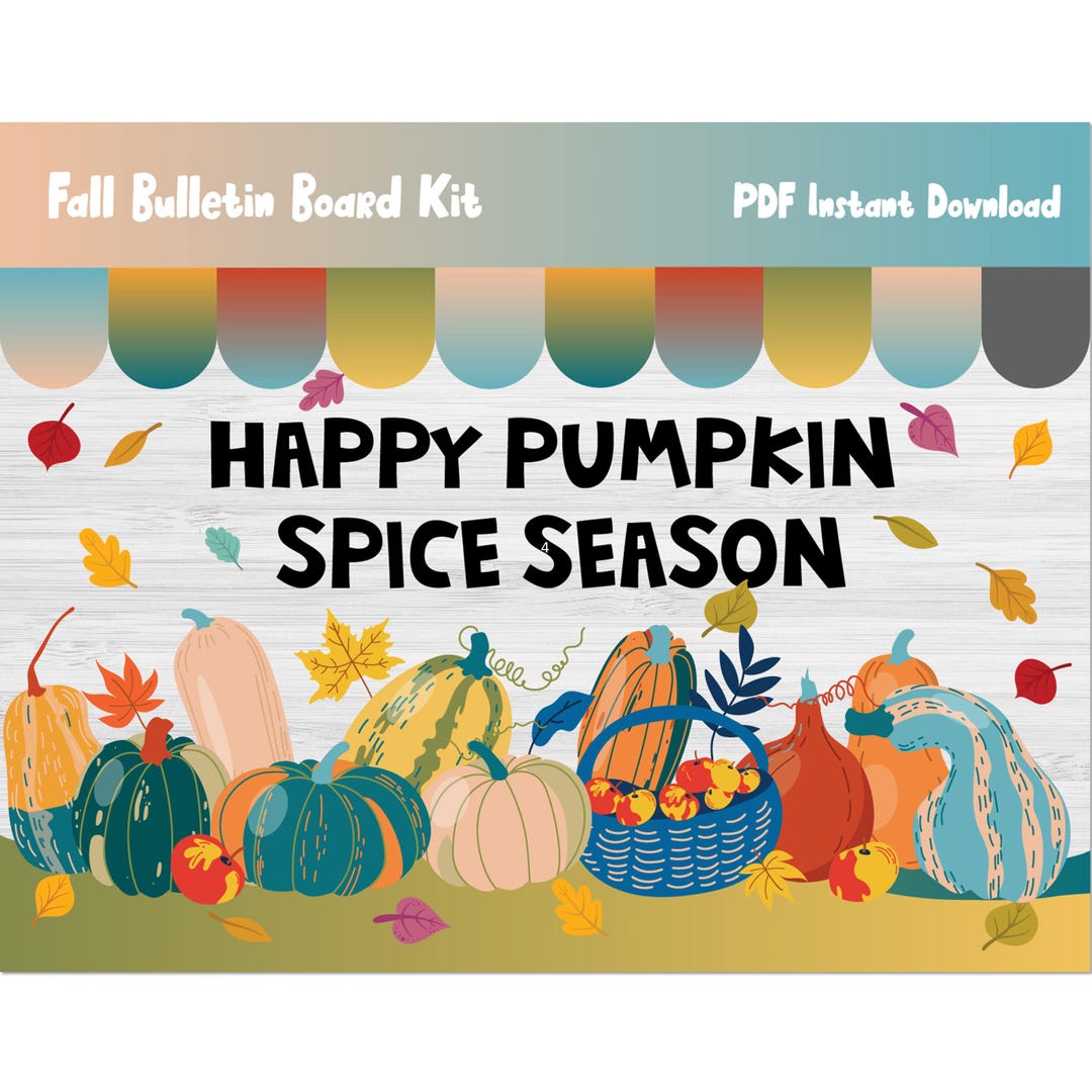 Fall Pumpkin Bulletin Board Kit/autumn Classroom Wall Door Decor ...