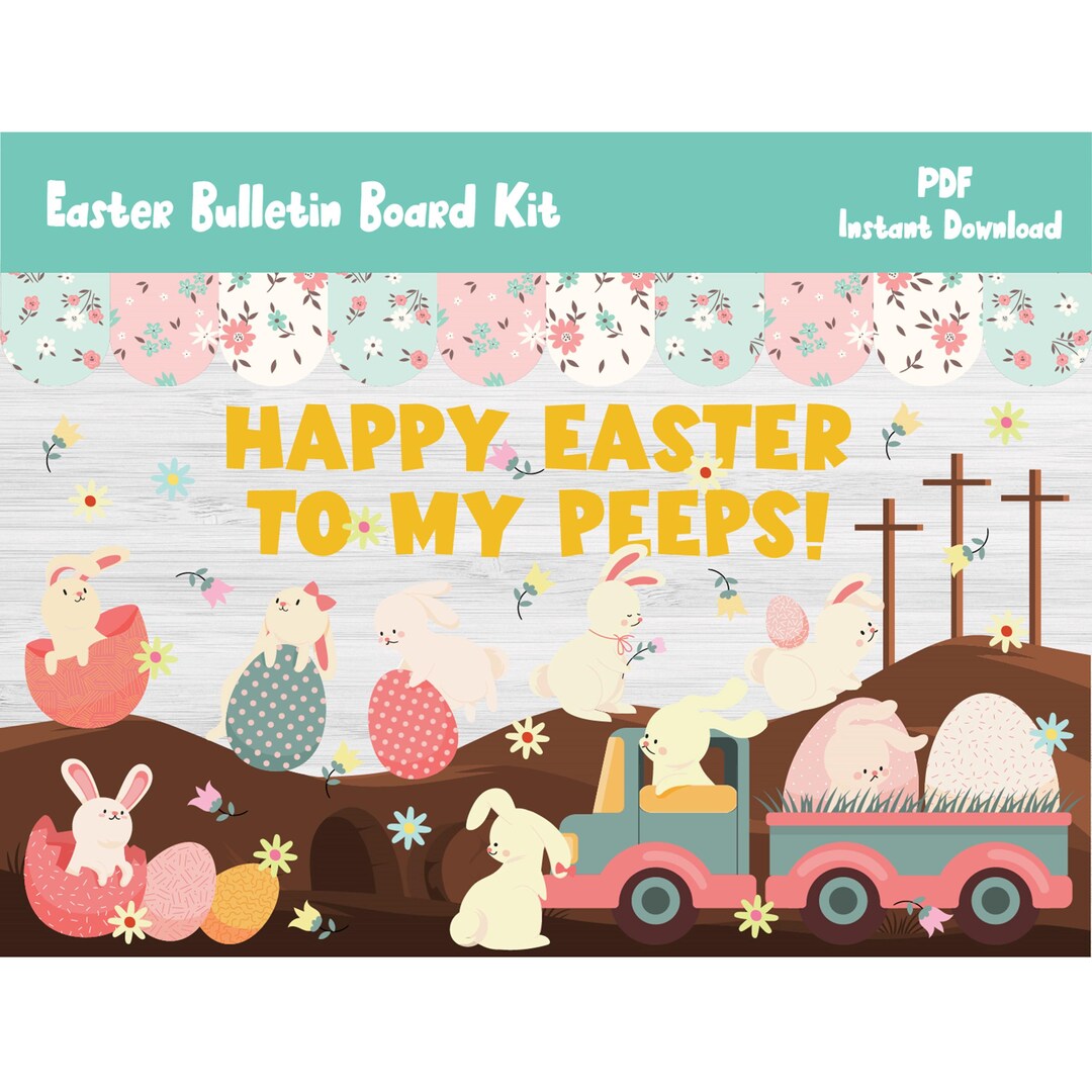 Easter Spring Bulletin Board Kit/march April Classroom Wall Door Decor ...