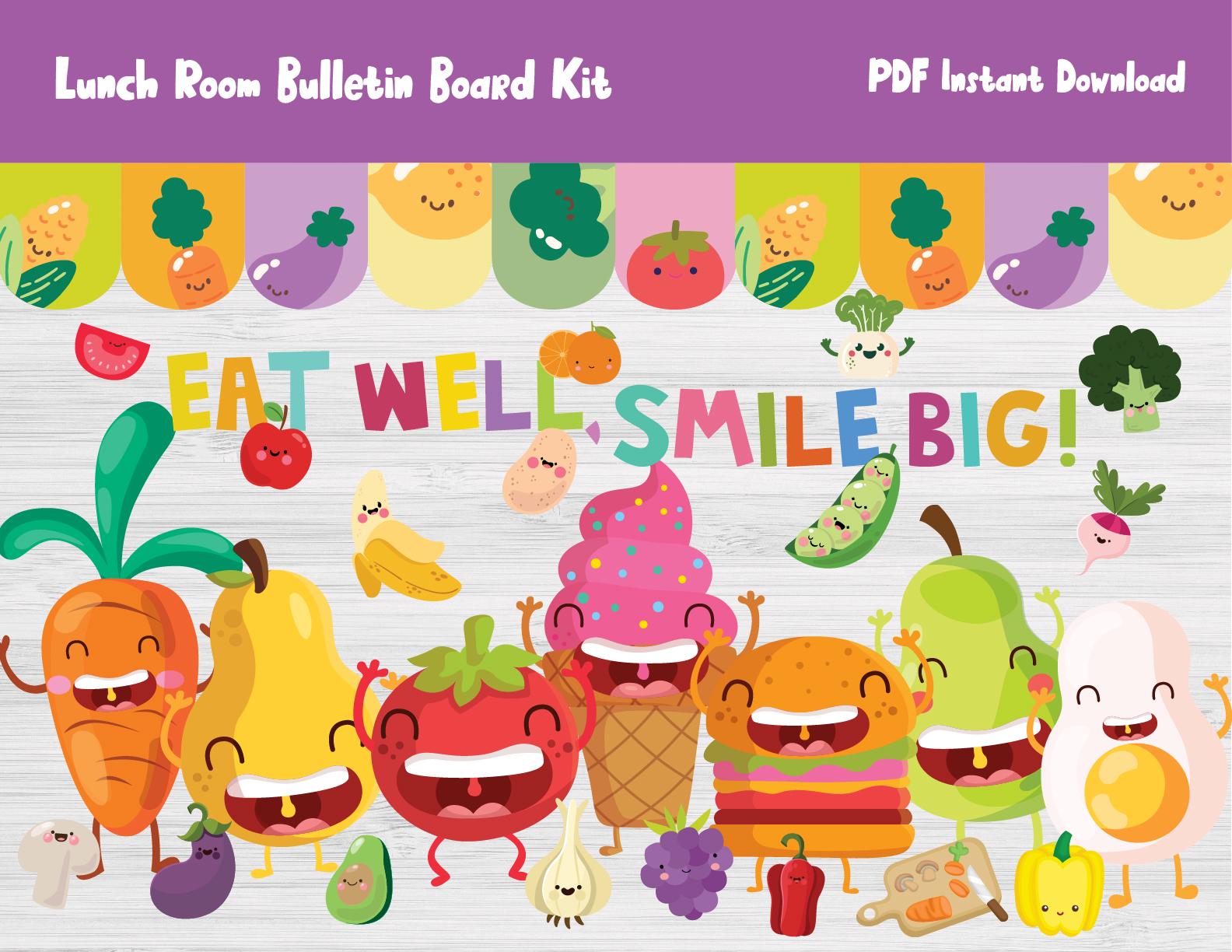Lunchroom/lunch Room Bulletin Board Kit/school Cafeteria Wall Decor ...