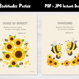 8 the Beatitudes Poster/christian Bulletin Board Kit/bible Verse ...