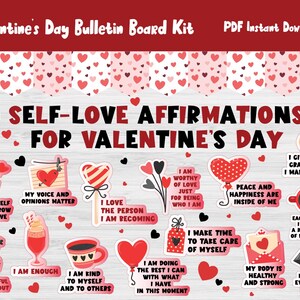 Valentine's Day Affirmation Bulletin Board Kit/classroom Mental Health ...