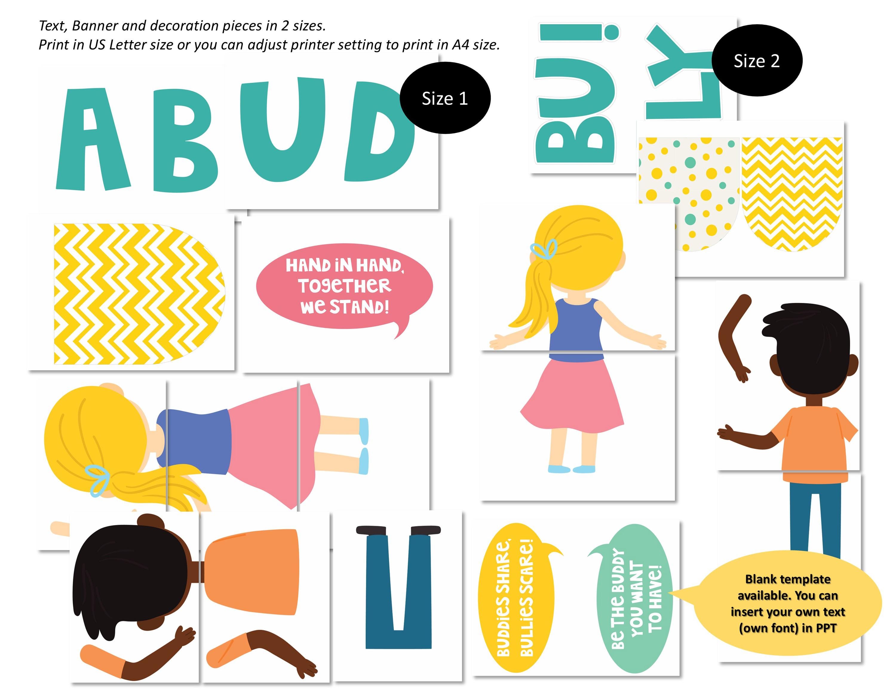 Bullying Prevention Awareness Month Bulletin Board Kit/october Anti ...