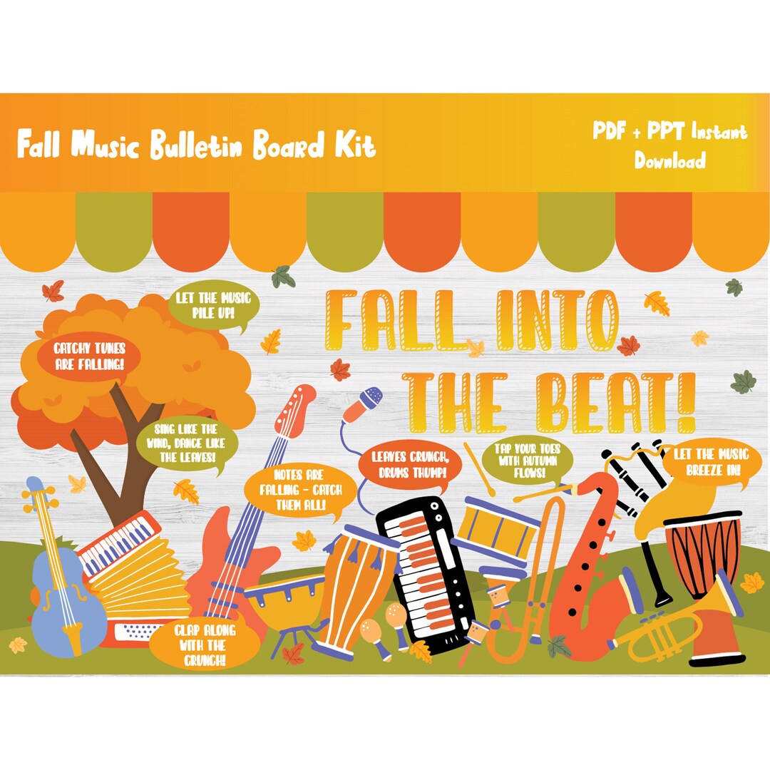 Fall Music Classroom Bulletin Board Kit/singing Class Room Decor/wall ...