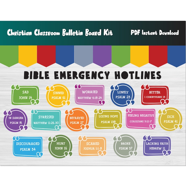 Christian Bulletin Board Kit/bible Verse/sunday School Classroom Decor ...