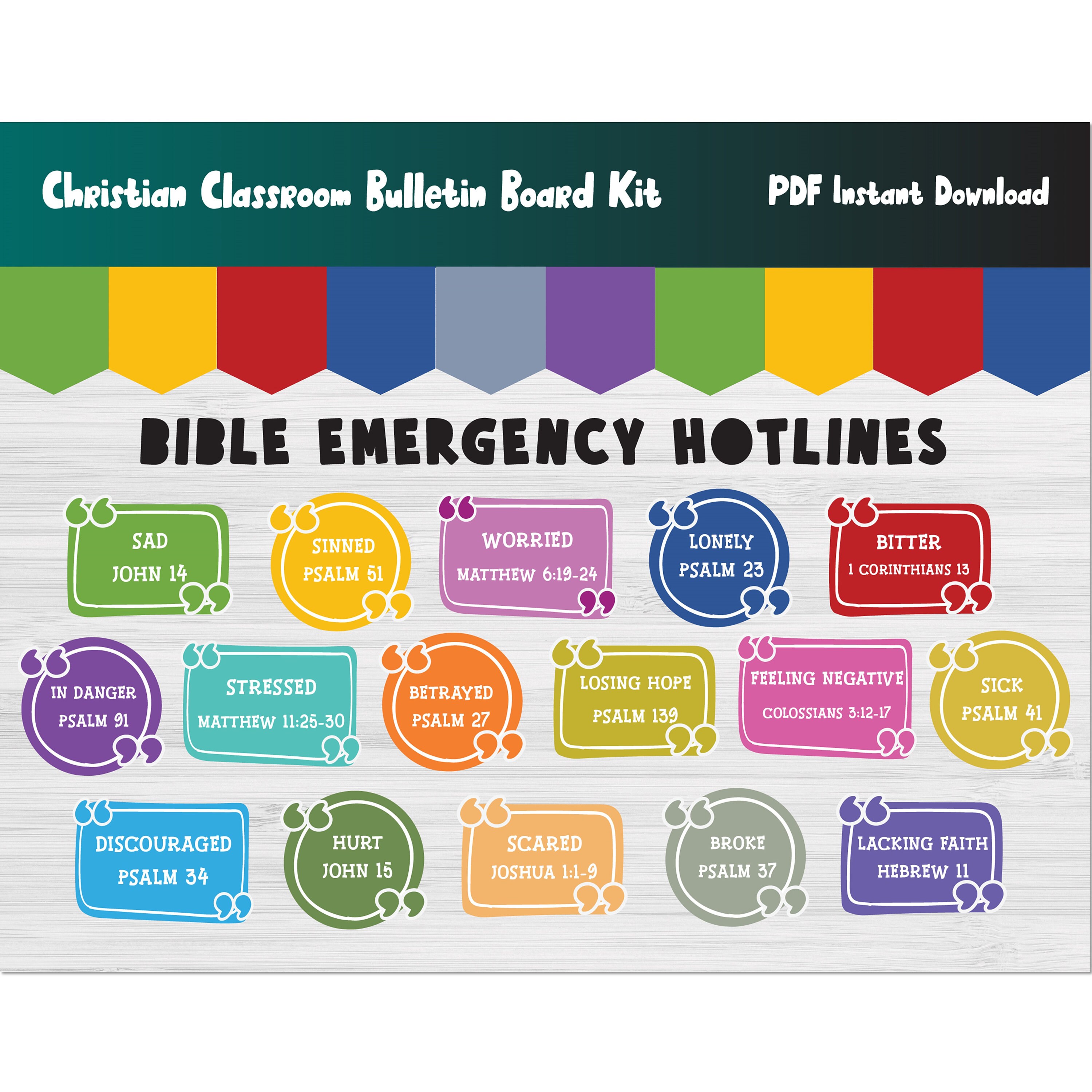 Christian Bulletin Board Kit/bible Verse/sunday School Classroom Decor ...