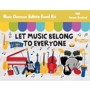 Music Classroom Bulletin Board Kit/music Class Room Decor/wall Door ...