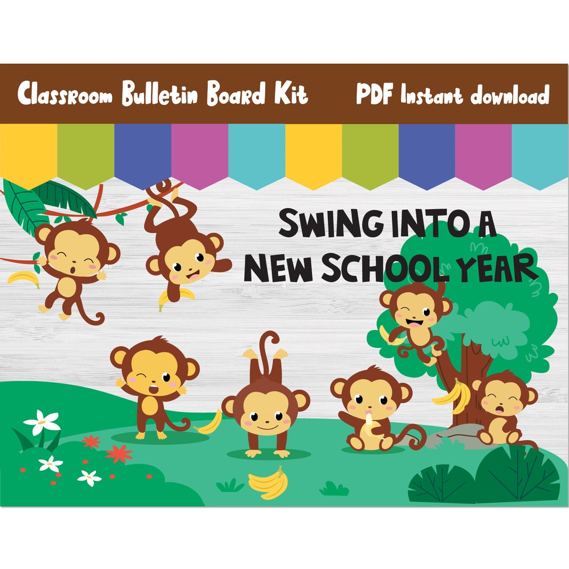Welcome Back to School Bulletin Board Kit/kindergarten/preschool/prek ...