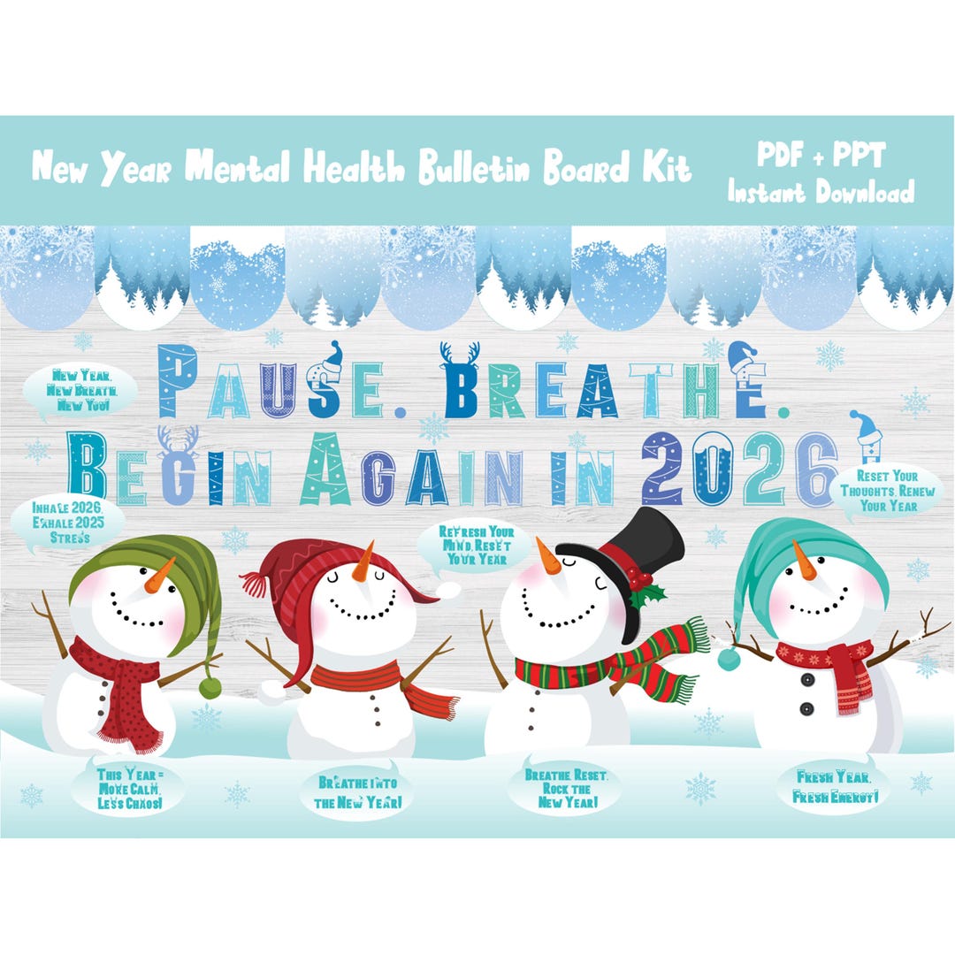 2026 New Year January Mental Health Bulletin Board Kit/classroom Wall ...