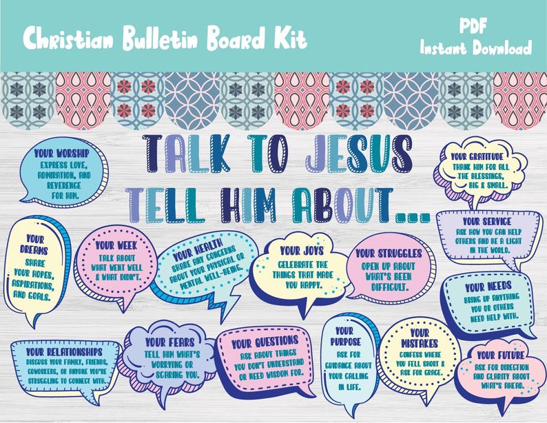Christian Bulletin Board Kit/church Decoration/sunday School Classroom ...