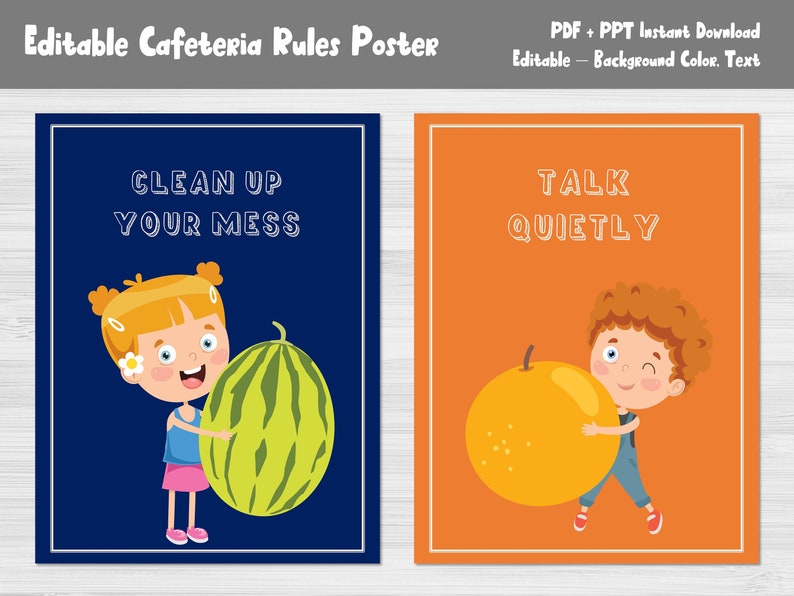 8 Cafeteria Bulletin Board Kit/kindergarten Lunch Room Posters ...